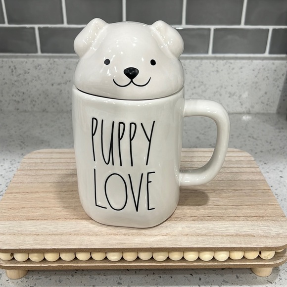Rae Dunn | Dining | New Rae Dunn Puppy Love Dog Face Topper Coffee Mug ...